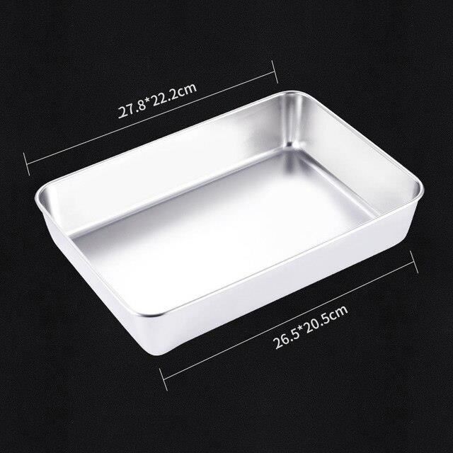 PLATEAU,28.5x23x6.2cm--Plateau de rangement en acier inoxydable épais ...
