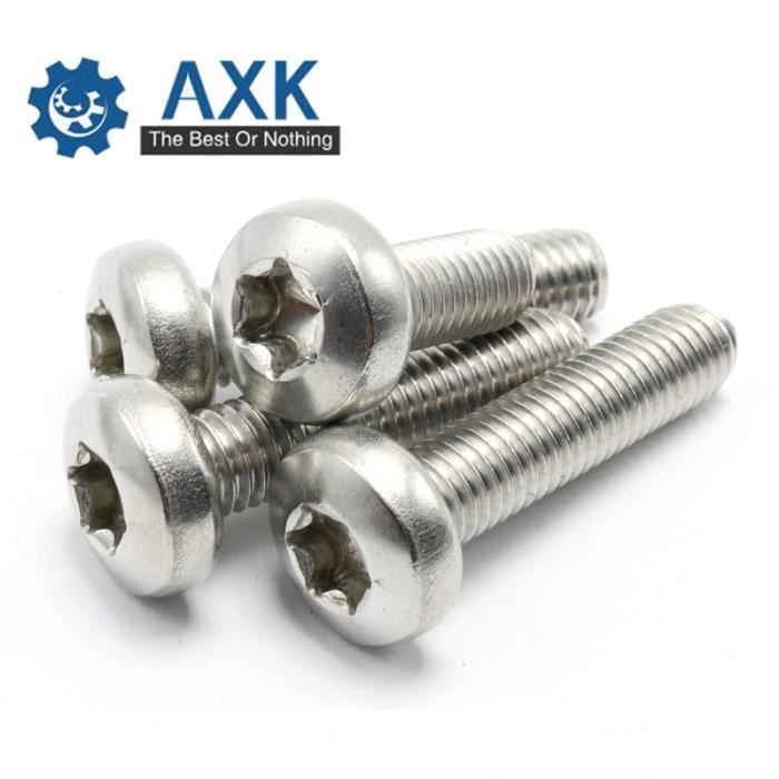 M2.5 50pcs-12mm -Vis à Six lobes Torx en acier inoxydable 304 A2 70, 10-50x M2 M2.5 M3 M4 M5 M6 ...