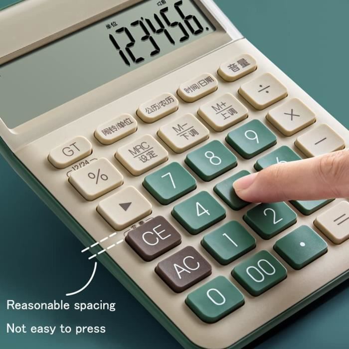 12 Chiffres Grand Écran Calculette, Simplicité Gros Bouton Calculatrice ...
