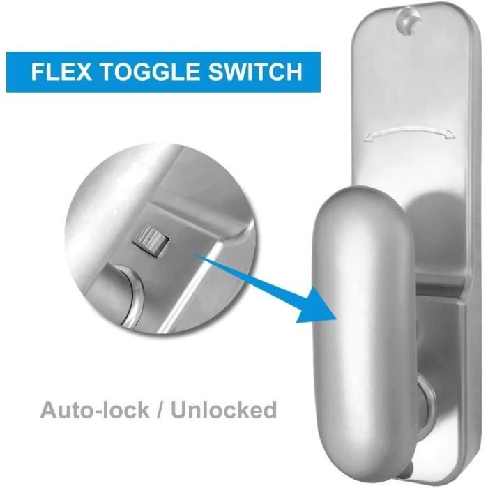 Alliage de Zinc Verrou de Porte a Code sans Clé Serrure à Code Mécanique Style Rétro 6 Code Lock ...