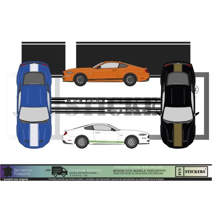 Bandes Ford Mustang - FORD - Kit Complet - Adhésifs Oracal - Compatible ...