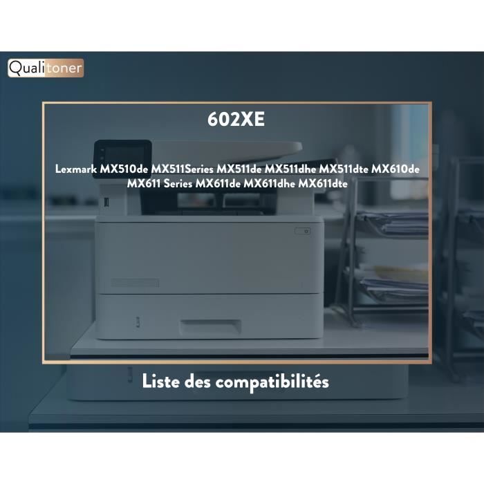 QUALITONER | x3 Toners - 602XE Noir - Compatible pour Lexmark MX510de ...