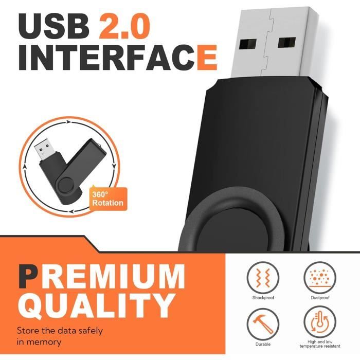 Cle Usb 8 Go Lot De 10 Usb 2.0 Clé Usb Flash Drive Rotative Clef Usb ...