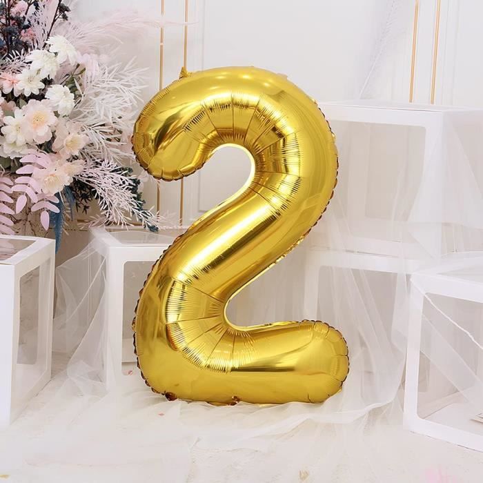Foil Ballons Chiffre 20 Or, Grands Doré Ballon Numéro 0 1 2 3 4 5 7 8 ...