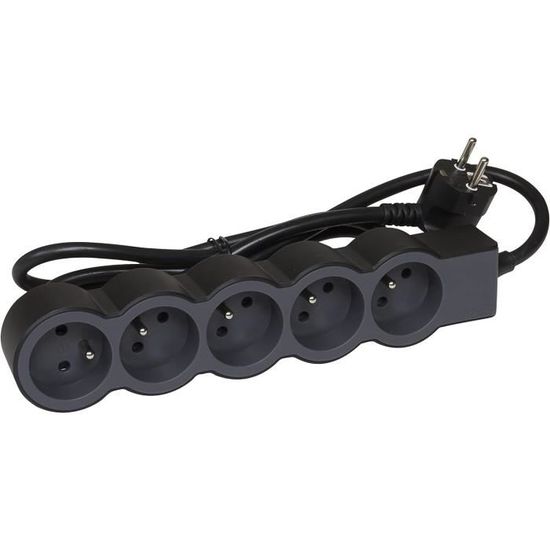 Multiprise Extra-Plate - 5 Prises De Courant Avec Terre - Avec Cordon 3 ...