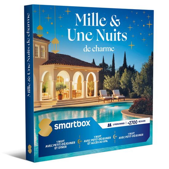 Coffret Cadeau SMARTBOX - Mille & une nuits de charme - 1 nuit avec petit-déjeuner, avec ou sans ...