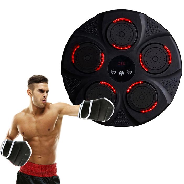 Machine de boxe musicale intelligente- Cible de boxe murale- Quatre ...
