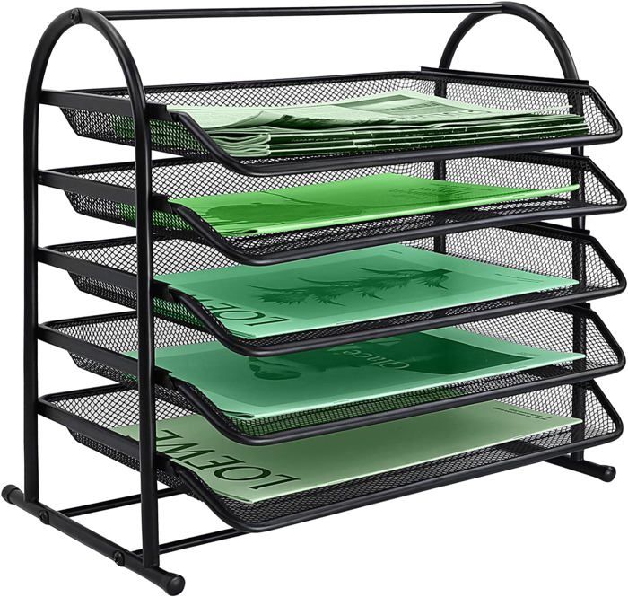 Bac À Courrier À 5 Niveaux En Métal, Tiroirs De Bureau, Bac À Documents ...