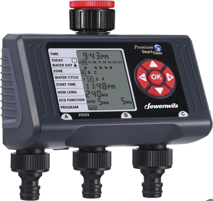 Arroseur programmable 3 Zones, programmateur d'eau avec 4 procédures programmables ...