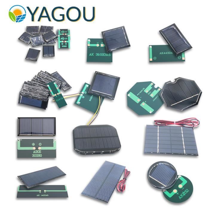 5V 50mA 45x45-YAGOU Panneau solaire monocristallin-polycristallin ...