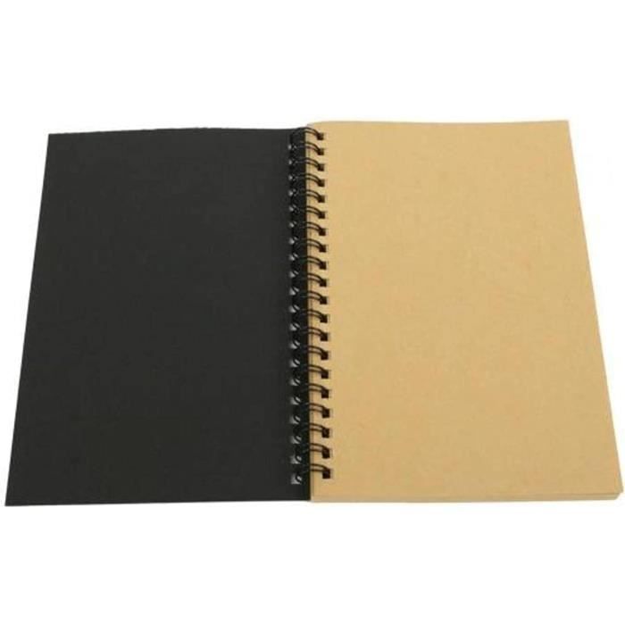 Cahier Carnet Cahier De Note Notebook Retro Kraft Spiral Binding Blanc ...