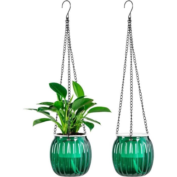 Lot De 2 Pots De Fleurs À Suspen E, Paniers Suspendus Avec Chaîne ...