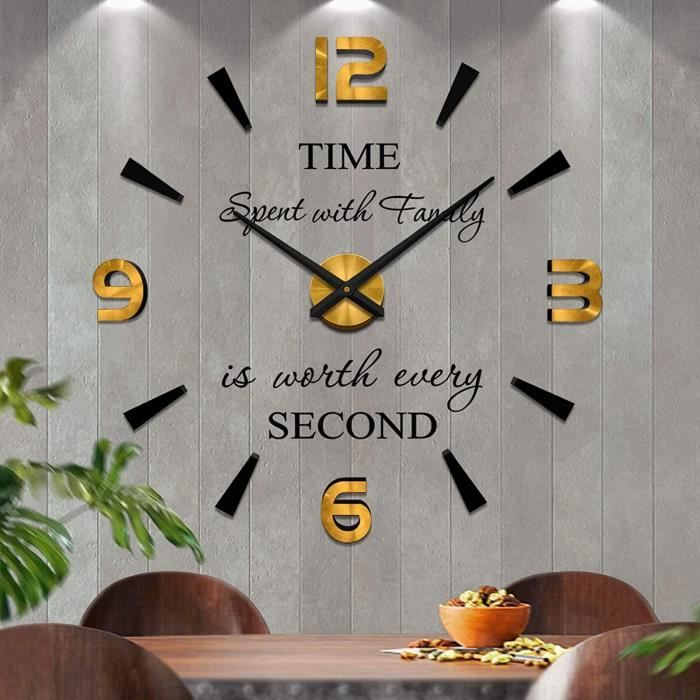 Pendule Murale 3D Géante au Design Moderne Horloge Murale pour La ...