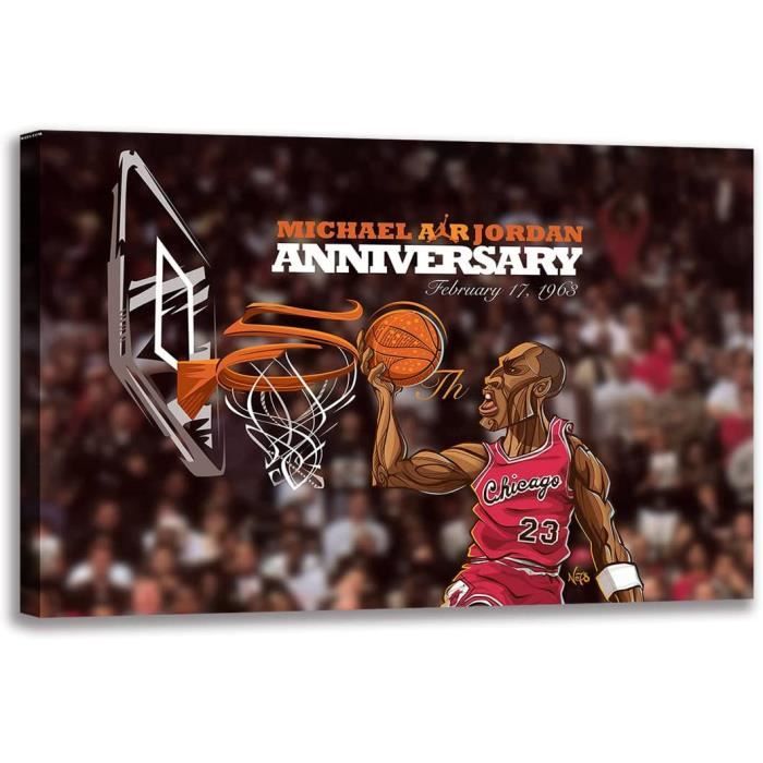 Michael Jordan Image De Dessin Animé Peinture Art Affiche Toile Impression Murale Art pour ...