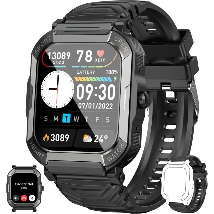 Montre Connectée Homme Sport 1.91"Avec Appels Bluetooth Fitness Tracker ...