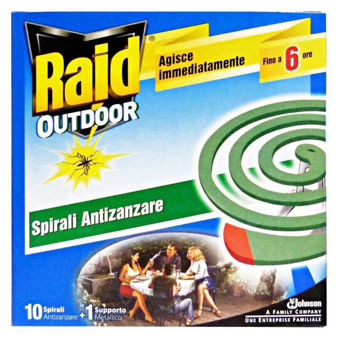 RAID Spirales * 10 Moustiques Pieces - Insecticides et répulsifs ...