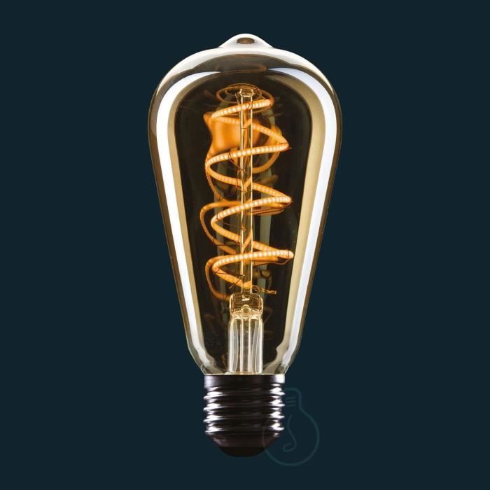 Ampoule Led Dimmable,Filament A Vis,Éclairage Chaud 2000K,Verre Ambré ...