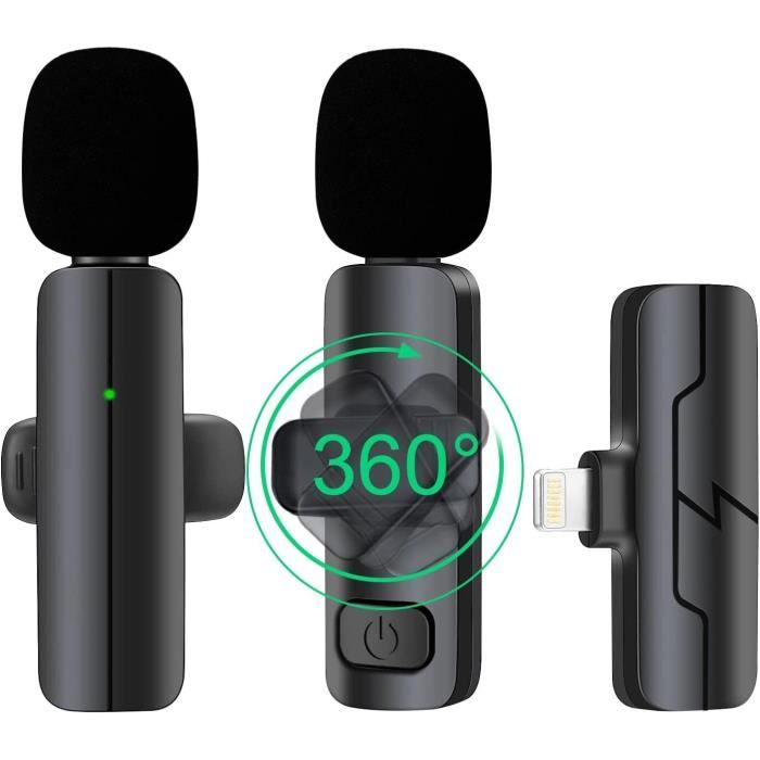 Microphone De Lavalier Sans Fil Pour Iphone-Ipad - Mini Micro Pro À Clip Pour L'Enregistrement ...