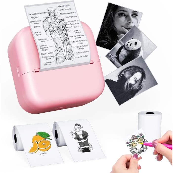 Mini Imprimante Portable, M02L Imprimante Photo Thermique sans Fil BT ...