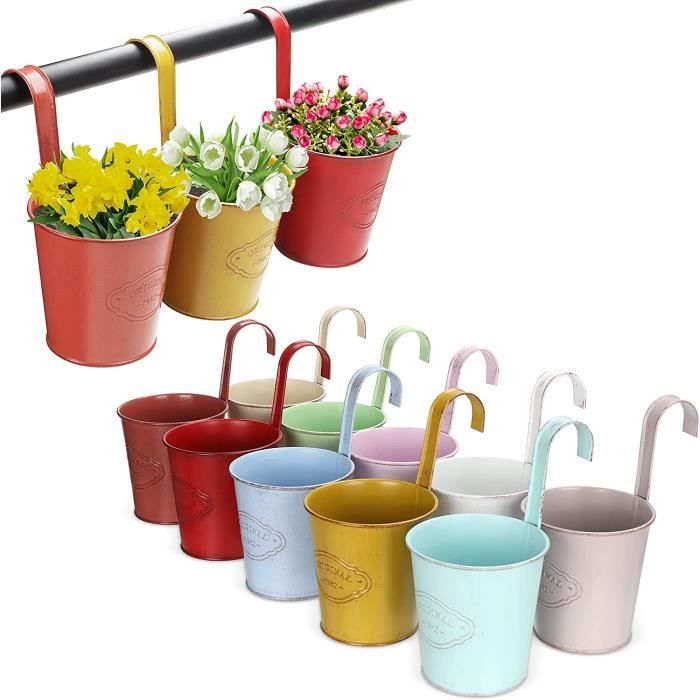 BELLE VOUS Petit Cache Pot Suspendu en Metal (Lot de 10) - 18 x 7,8 cm ...