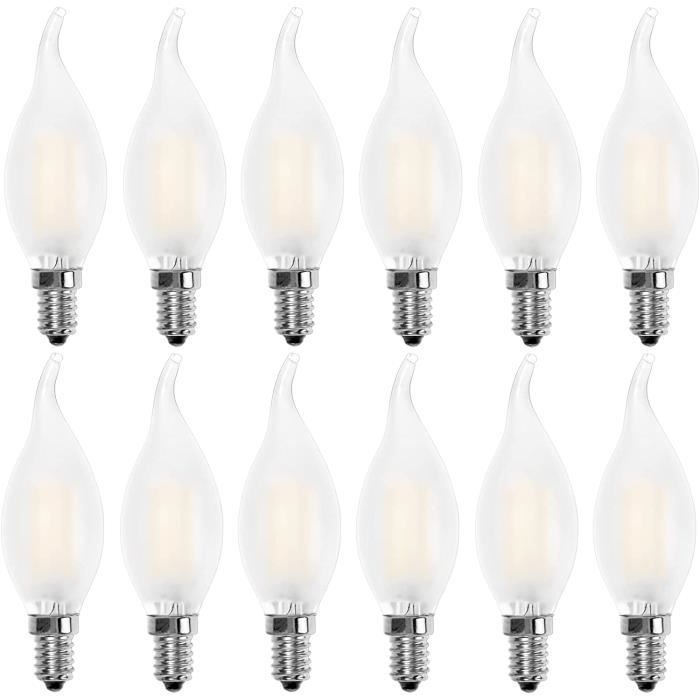 Huoqilin Ampoule LED E14 Flamme,Forme de Bougie,Blanc Chaud 2700K,4W Equivalence Incandescence ...