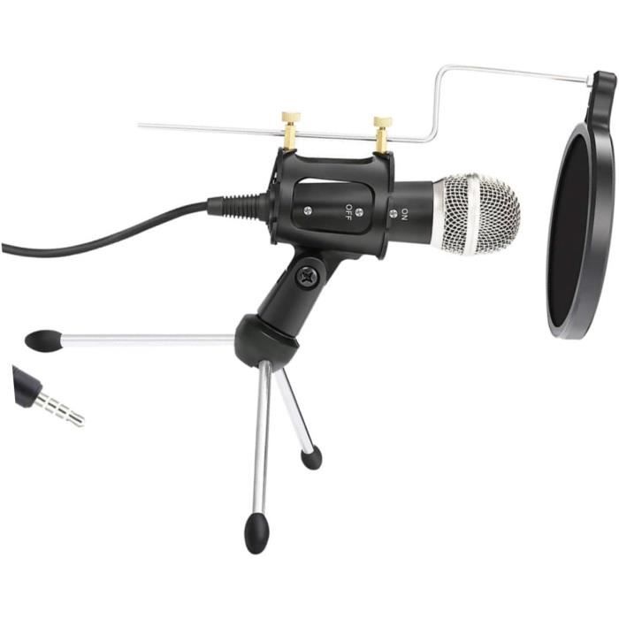 Usb Mic Pc Stand Téléphone Portable Stand Selfie Lumière Microphone ...