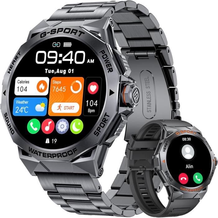 Montre Connectée Homme Militaire, 1,43 Amoled Smartwatch Avec 400Mah ...