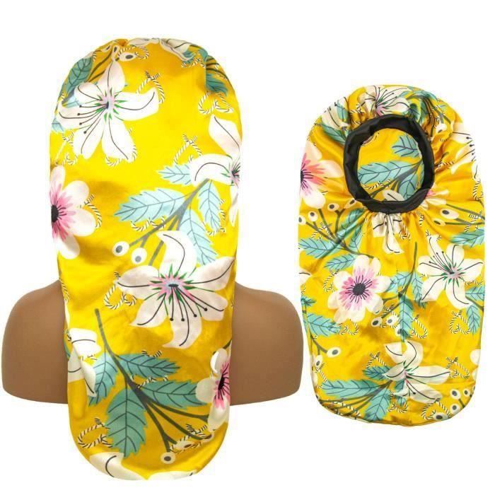 SD05749-Bonnet de douche en Satin pour femmes imprimé floral solide ...