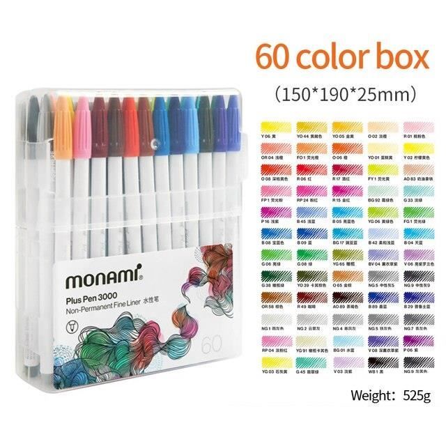 STYLO,3000-60colors--Monami stylos Gel à base'eau, 12-24-36 couleurs ...