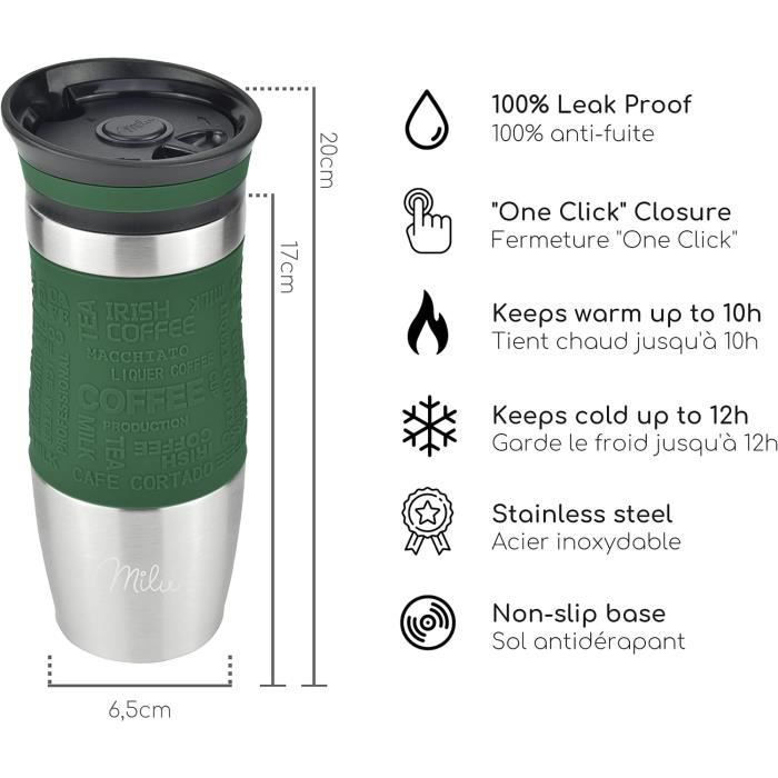 Mug Isotherme Etanche 370Ml 450Ml Thermos Café-Thé I Tasse Isolée Pour ...