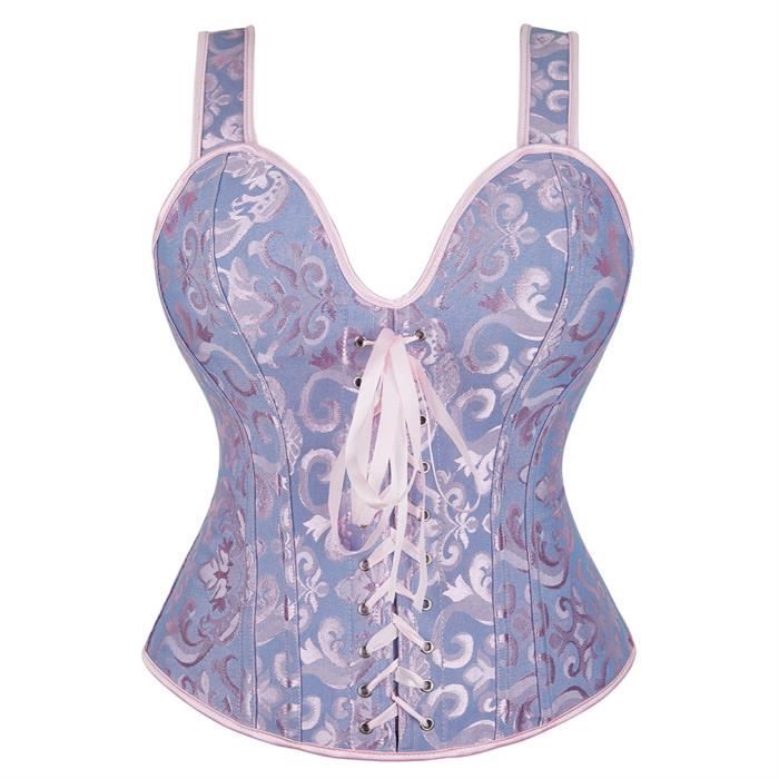 Corset Gothique Jacquard pour Femme,Bustier avec Bretelles Initiées ...