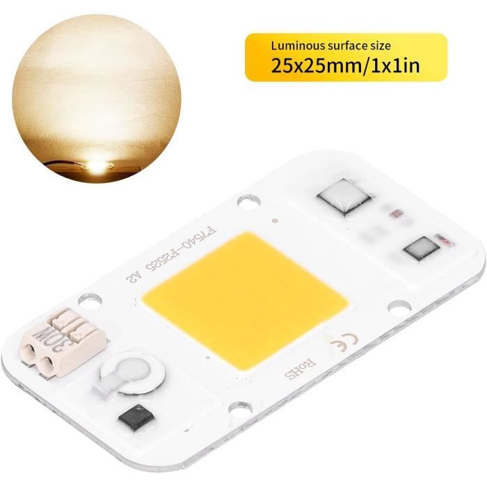 Puce Led, 20W - 30W - 50W Panneau De Lampe À Puce Cob Led 20W - 30W - 50W 220V, Whit-Lumière ...