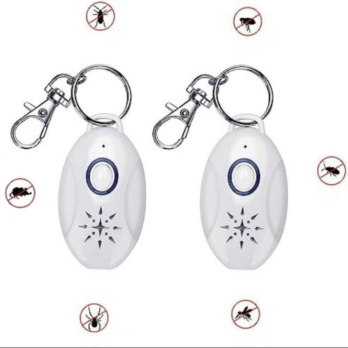 2Pcs Répulsif Moustique Ultrason Portable Anti-Moustique Tueur ...