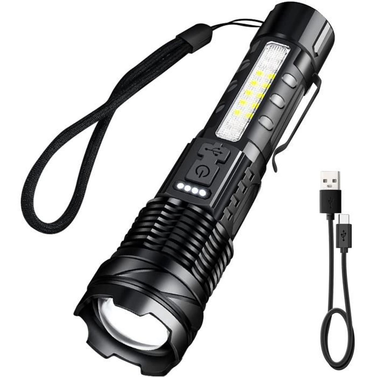 Lampe Torche LED Ultra Puissante 20000 LM,YANSION Rechargeable 7 Modes ...