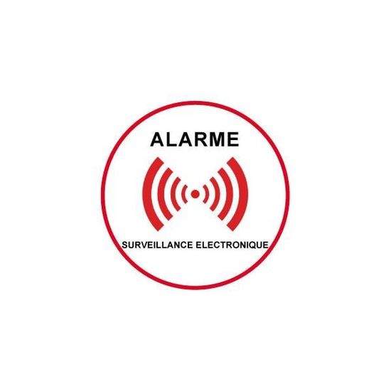 Autocollant sous vidéo surveillance alarme logo 5 Taille : 5x5 cm ...