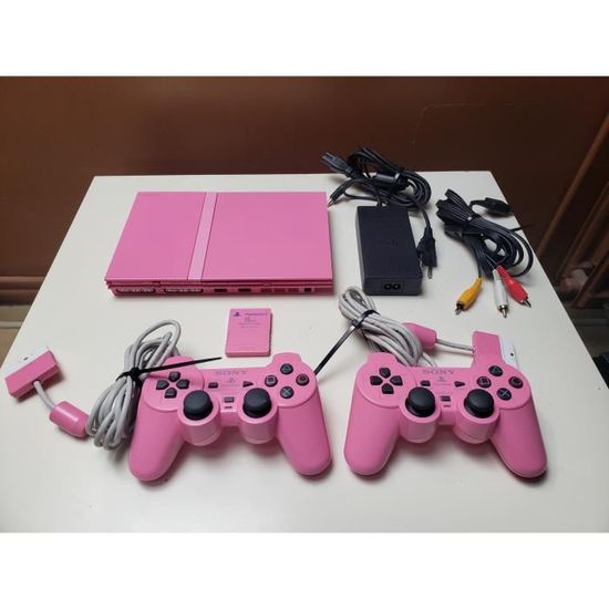 CONSOLE SONY PS2 PLAYSTATION 2 TWO SLIM ROSE PINK AVEC CARTE MEMOIRE ...
