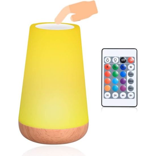 Veilleuse LED, Lampe de Nuit Chevet Rechargeable, Lampe de Table avec Contrôle Tactile à 360° 13 ...