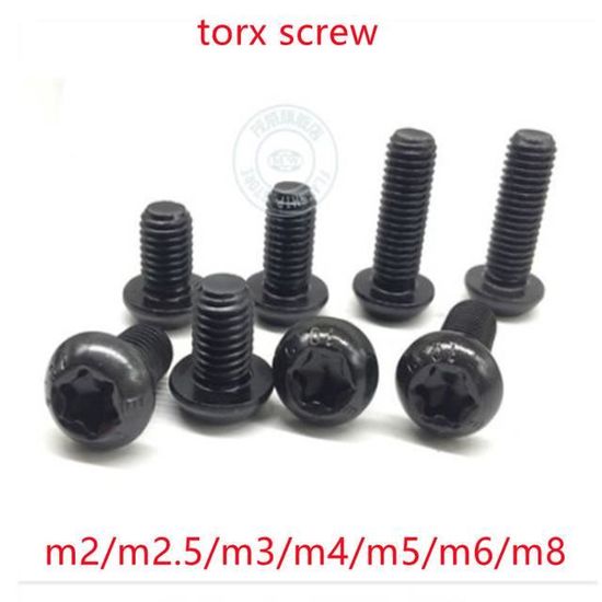 VIS,M3 50pcs-5mm--Vis à tête ronde torx à Six lobes, en acier 10.9 de qualité noire, m2 m2.5 m3 ...