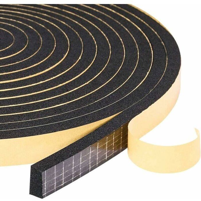 Joint Porte Isolation 2 Rouleaux 12x10mm x4m, Mousse Adhésive Froid ...