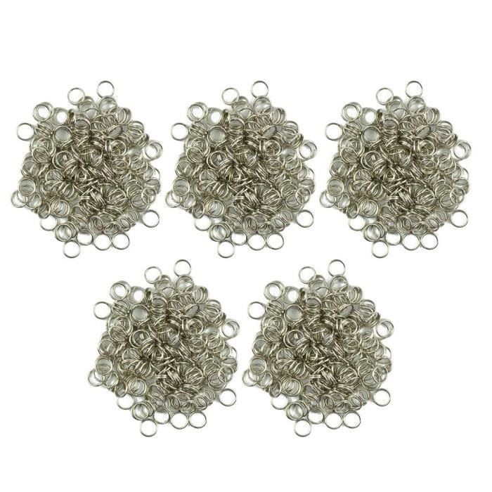 Ton Argent Ton Métal Rond Double Boucle Fendue Anneau Porte-clés Porte ...