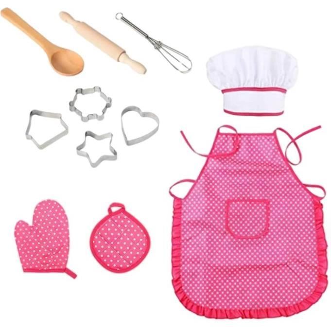 Set de chef pour enfants - MARQUE - 11 pièces - Tablier - Kit de ...