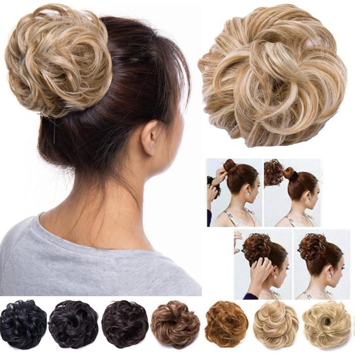 Postiche Chignon Extensions A Clip Cheveux Naturel Scrunchy Chignons ...