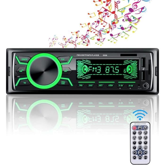 Autoradio Bluetooth, 1 DIN Radio Voiture Récepteur avec Lecteur MP3 WMA FM Télécommande,Main ...