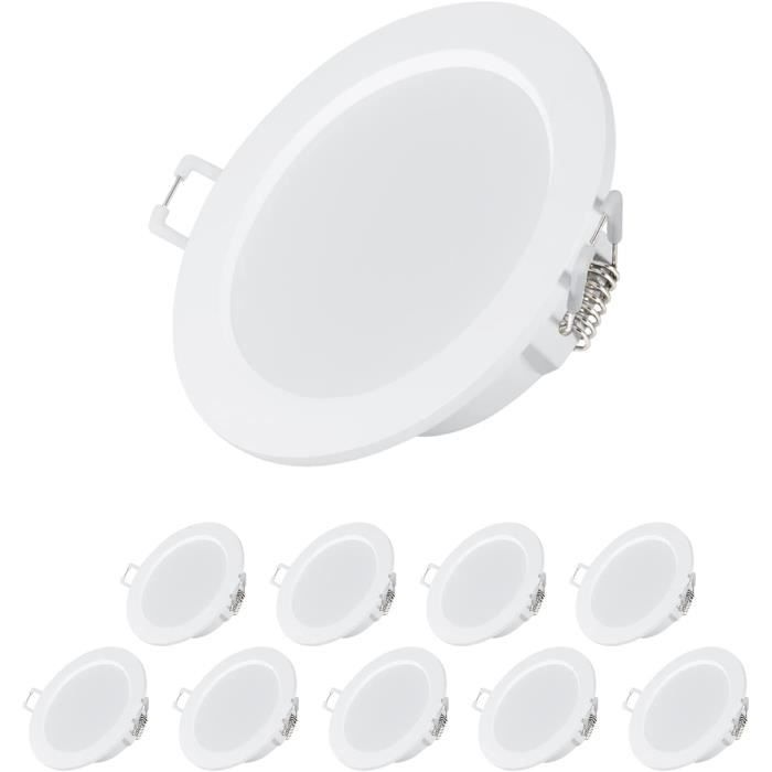 Spot LED Encastrable 6W, 450LM Spot LED 230V Blanc Chaud 3000K, Lot de 9 Spot Salle de Bain IP44 ...