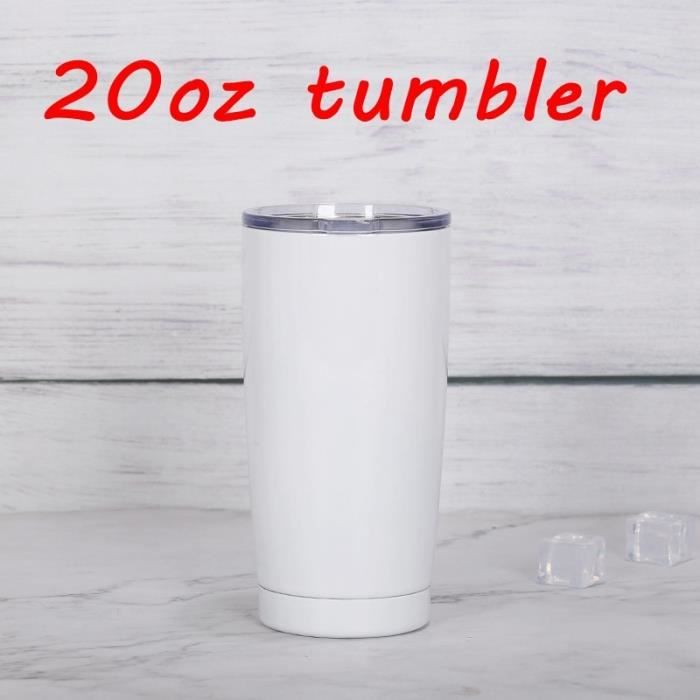 Mug,BRICOLAGE 12oz 20oz 30 oz double paroi en acier inoxydable isolé de sublimation droite ...