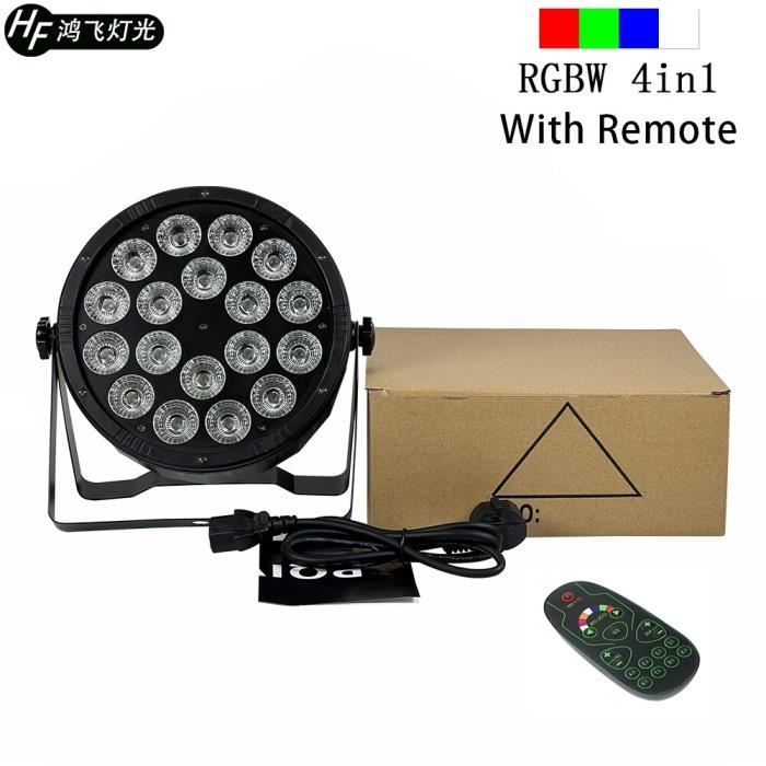 RGBW avec télécommande - EU PLUG - Projecteur lumineux Led Par 18x18w 6 ...