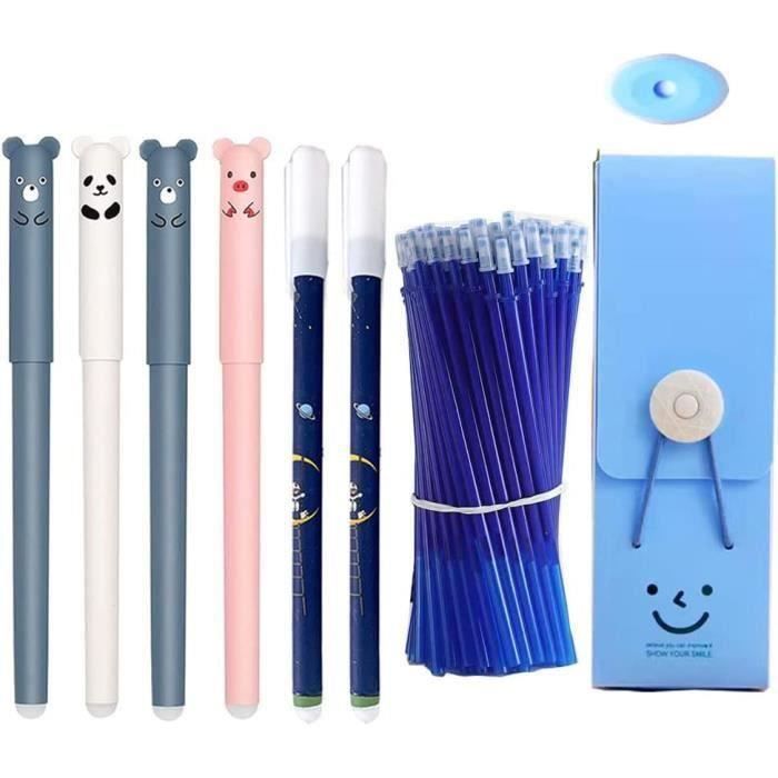 6 stylos gel dessin animé mignon avec 30 recharges bleues, stylo gel ...