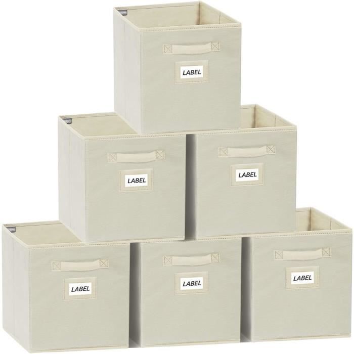 Cube De Rangement Lot De 6 Tiroirs En Tissu, Boite Rangement 28X28X28Cm ...