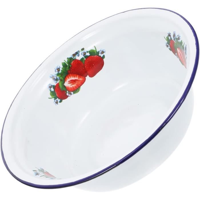 Vintage Émail Bol En Émaligne Rustique Bassin Multif- Plats Bol Bleu ...