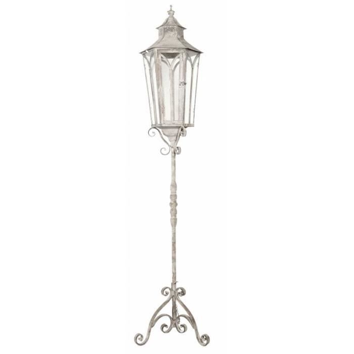 Grande Lanterne Hexagonale Sur Pied Lampadaire Porte Bougie Luminaire ...
